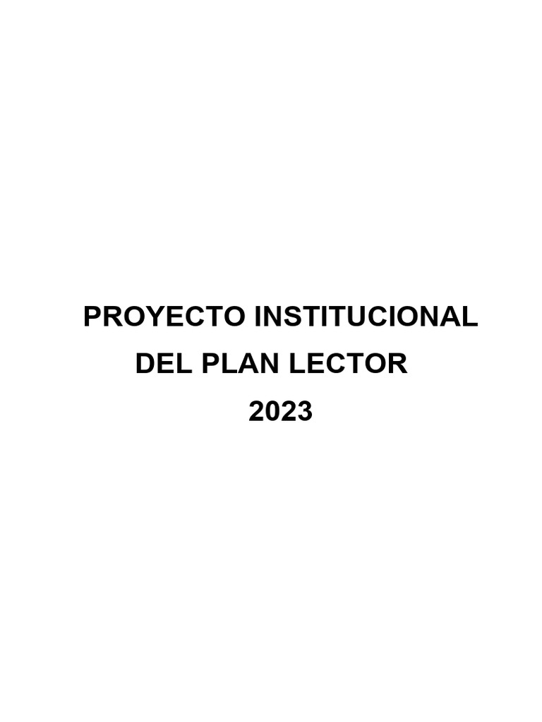 1 Plan Lector 2023 Oficial Descargar Gratis Pdf Comprensión