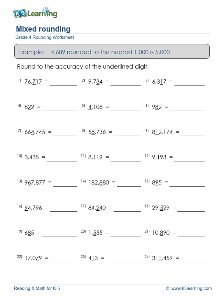 Grade 4 Mixed Rounding D | PDF