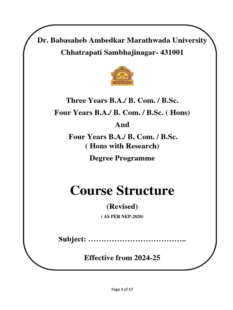March 24 Revised Structure of BA BCom BSC NEP 2020 | PDF | Bachelor's Degree | Vocational Education