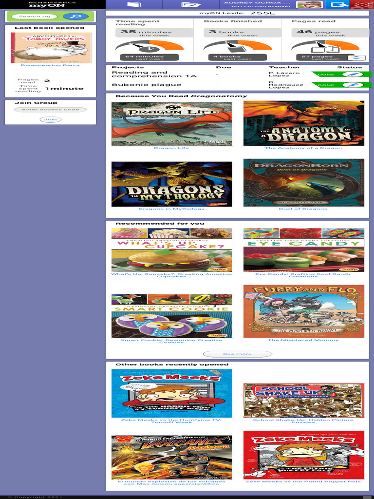 Dashboard - myON® | PDF