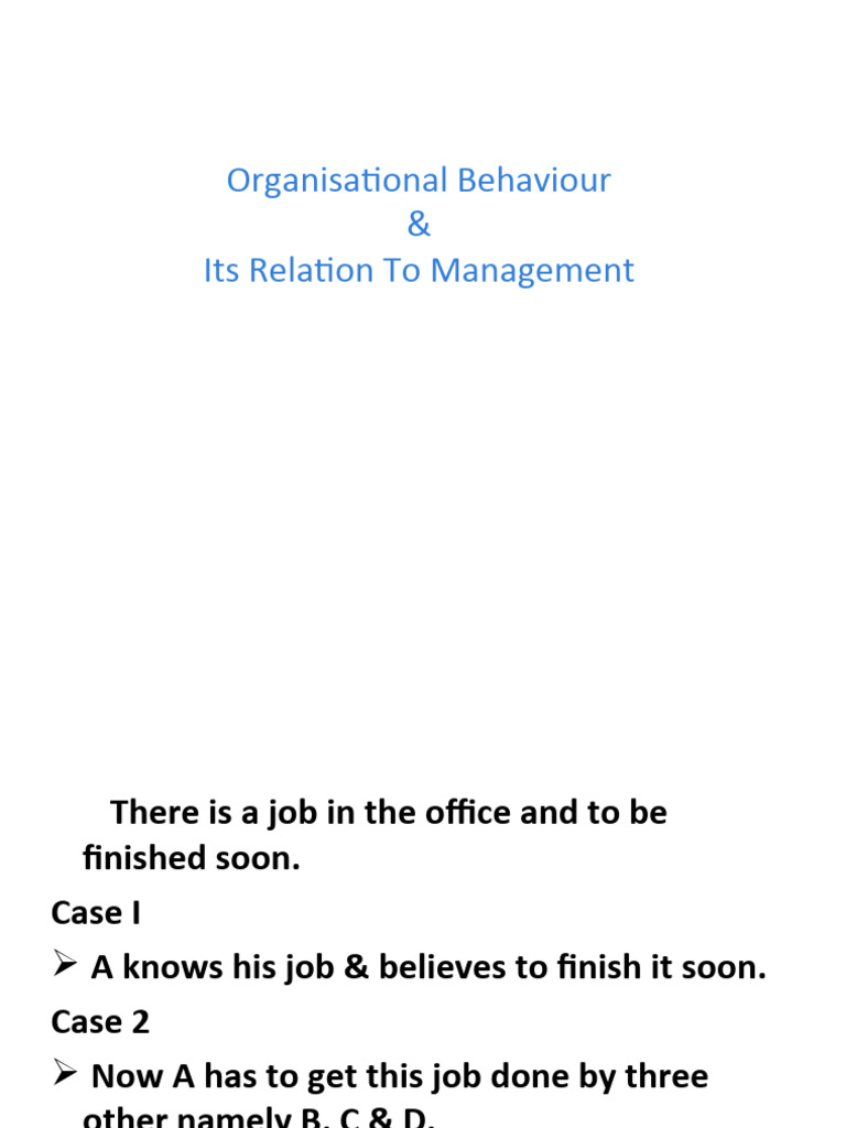 Organisational Behaviour Introduction | PDF | Behavior | Organizational Behavior