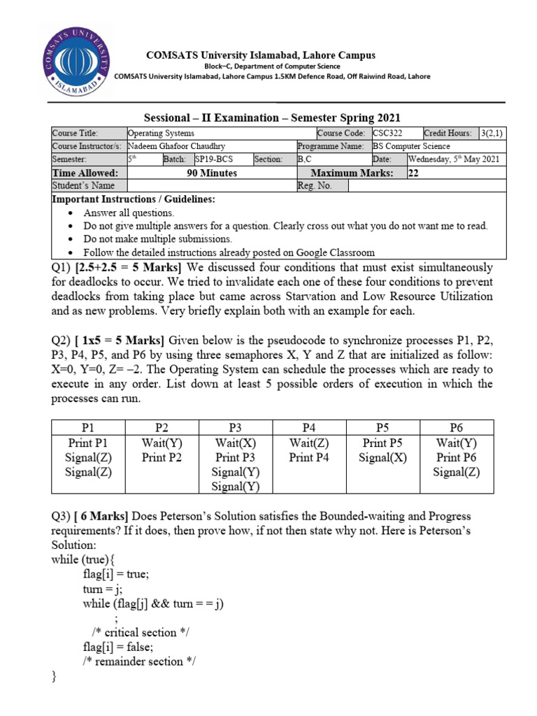Operating System Cpe343 Sessional 2 | PDF | Computer Engineering | Computer Architecture