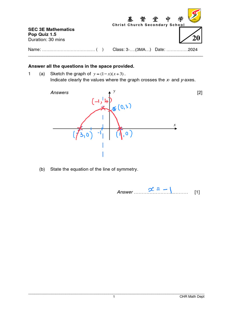 Ans PopQuiz 1.5 | PDF | Mathematics | Mathematical Objects