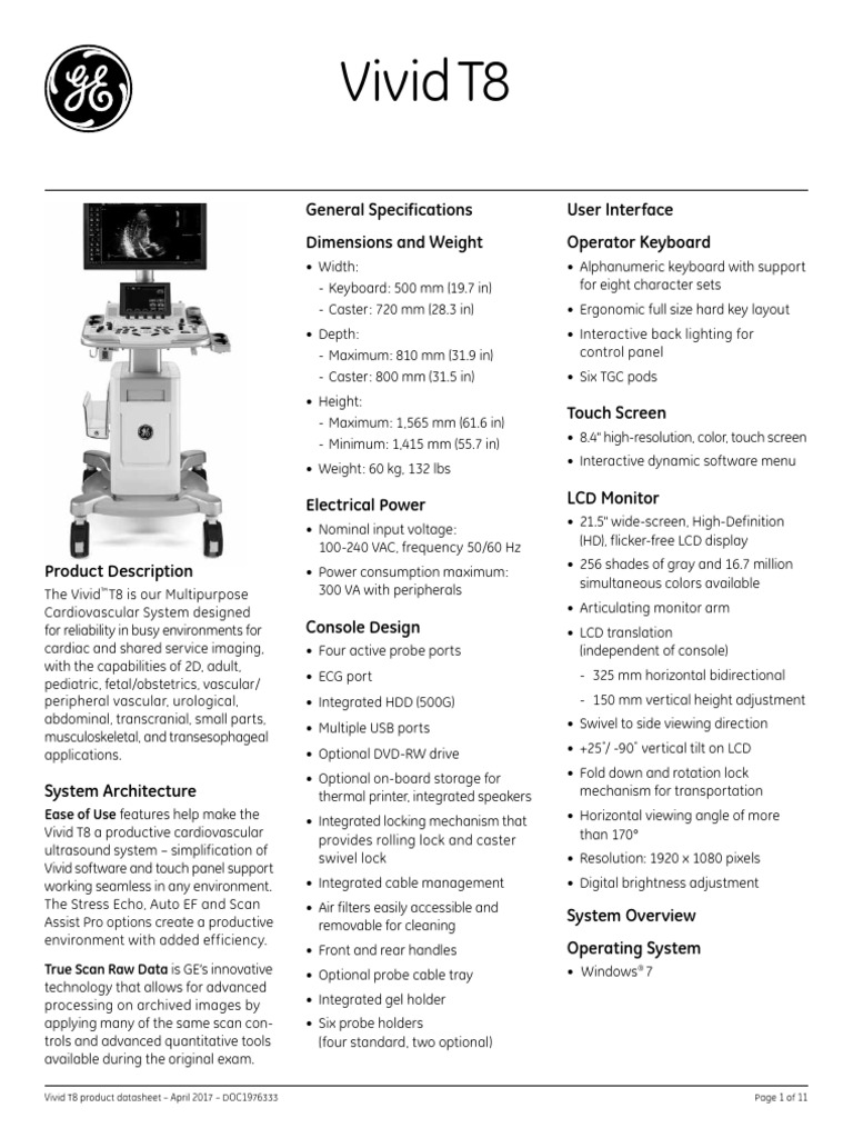 New Vivid - T8 - R2.5 | PDF | Medical Ultrasound | Image Editing