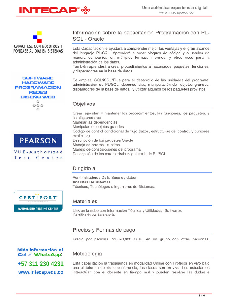 Capacitacion - Programacion PL SQL Oracle | PDF | Pl / Sql | SQL