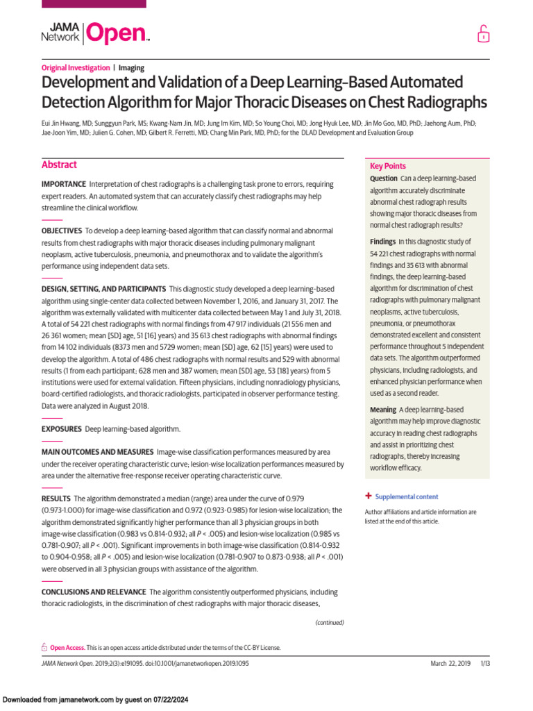 Development And Validation Of A Deep Learning Based Automated Detection Algorithm For Major