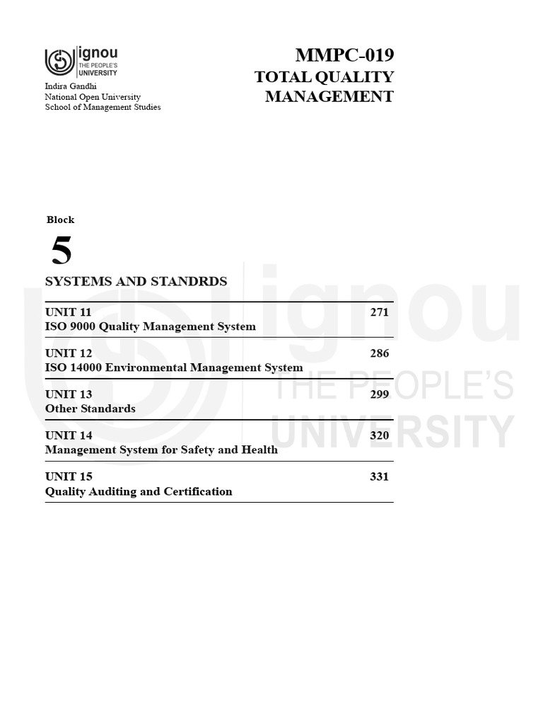 Block 5 | PDF | Iso 9000 | Quality Management System