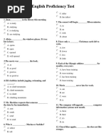English Proficiency Test Sample Questions | PDF