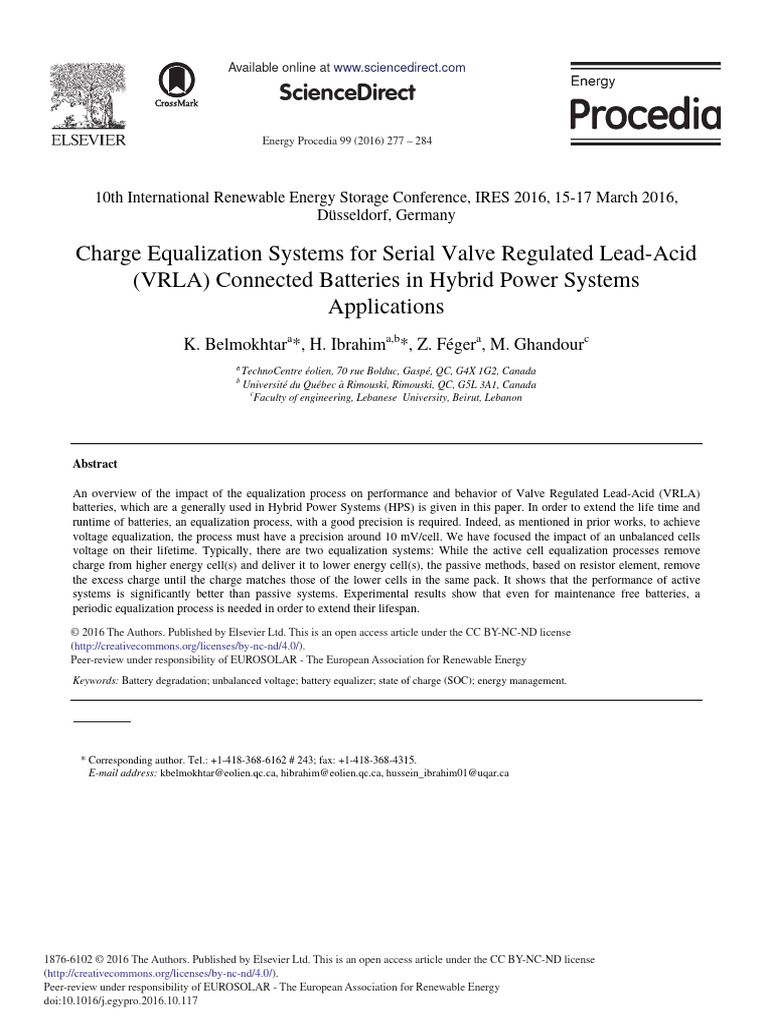 Charge Equalization Systems For Serial Valve Regulated Lead Aci - 2016 ...