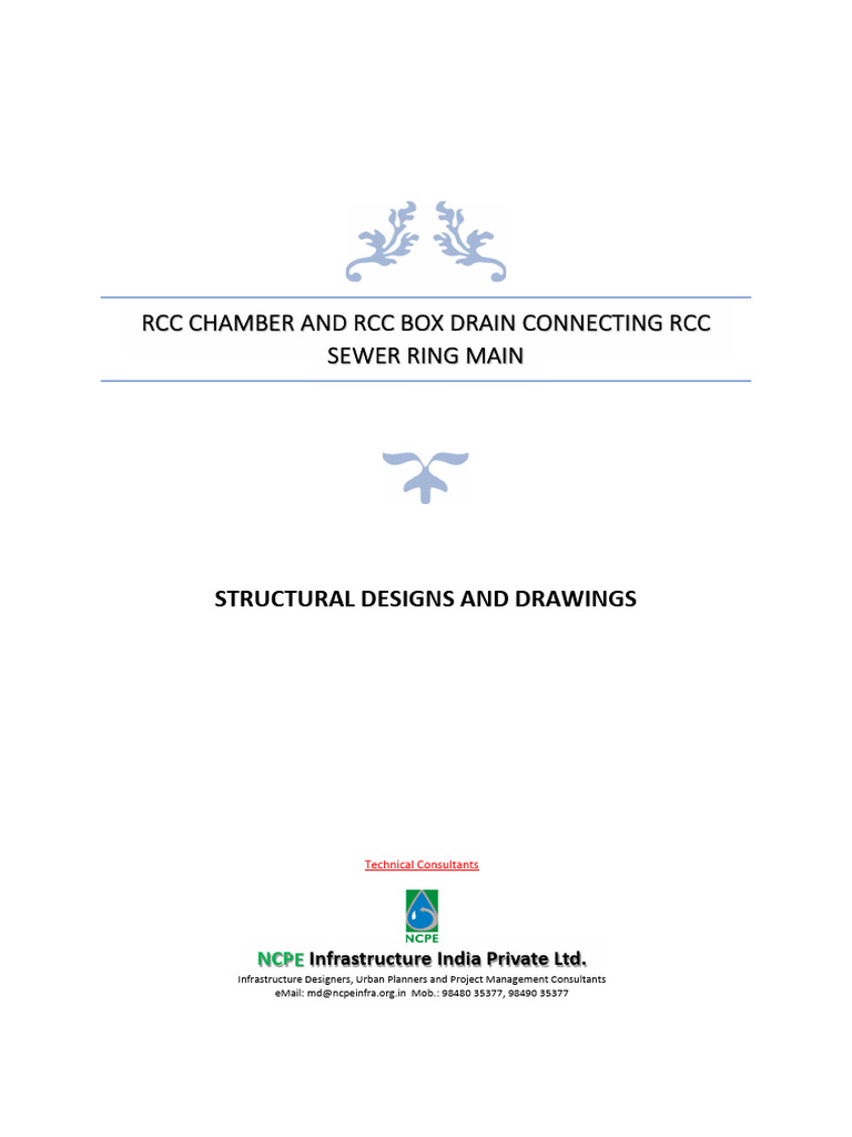 RCC Chamber Drawing and Structural Design at Meerpet Talab | PDF ...