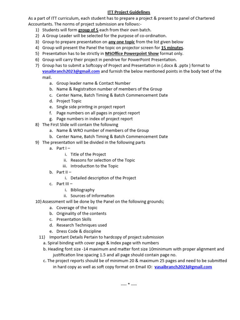 ITT Student Project Guidelines | PDF | Computing