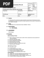 STANDARD OPERATING PROCEDURE For Compressor | PDF