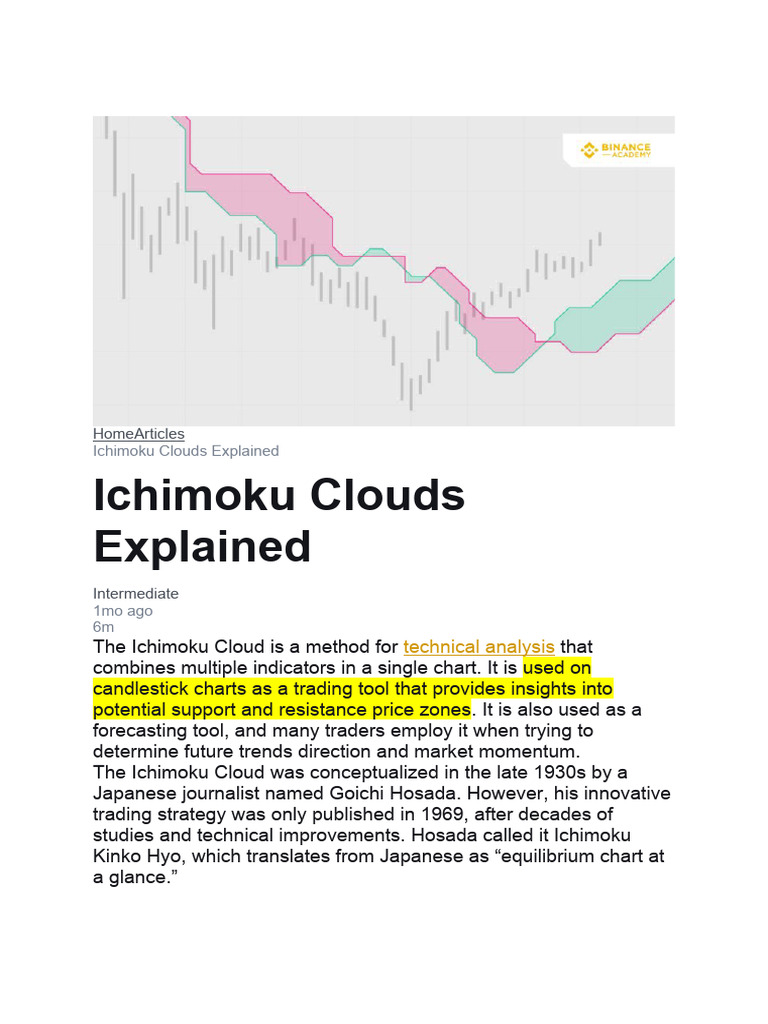 Ichimoku Cloud | PDF | Market Trend | Financial Markets