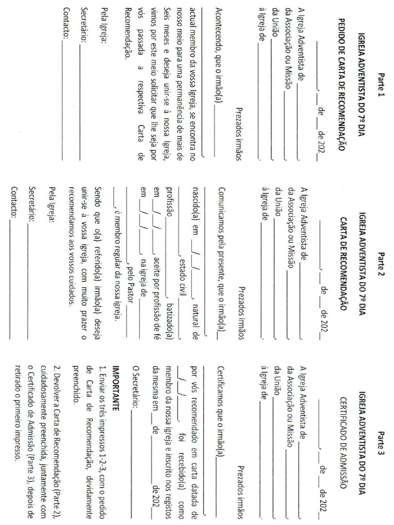 Form. Carta de Recomendacao | PDF