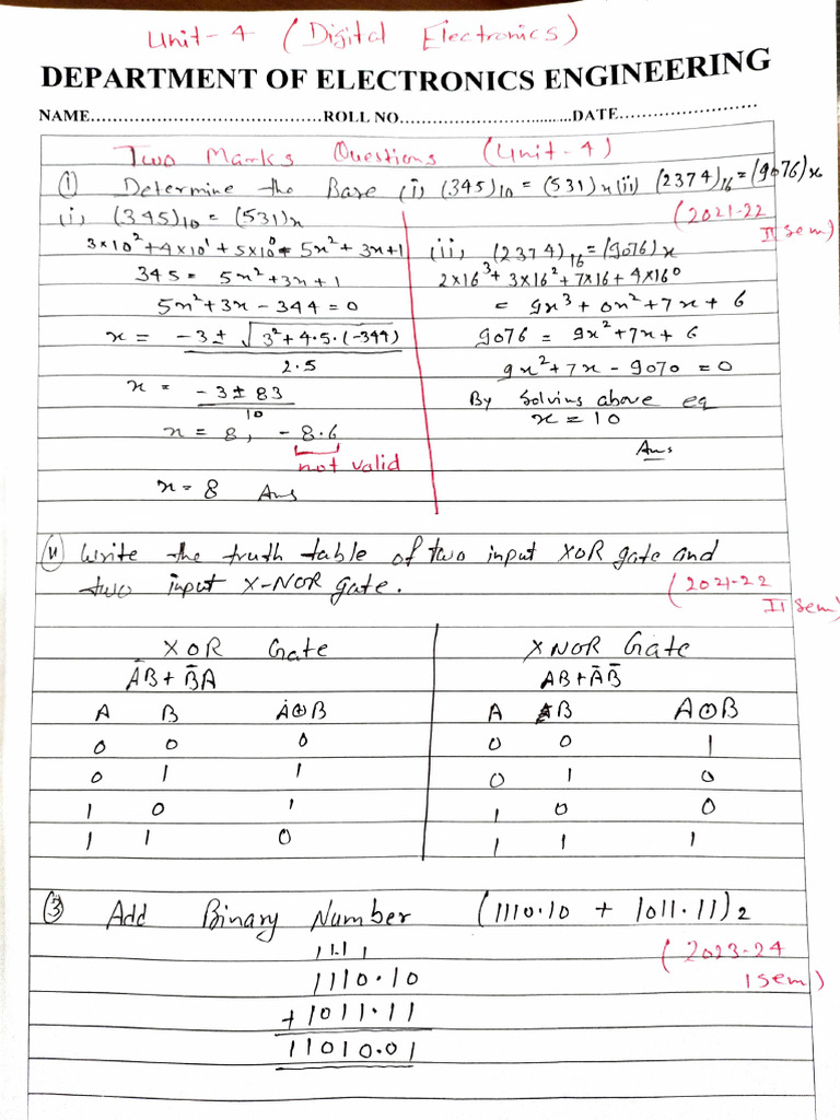 Aktu Exam Unit 4 Solution | PDF | Digital Electronics | Electronic Design