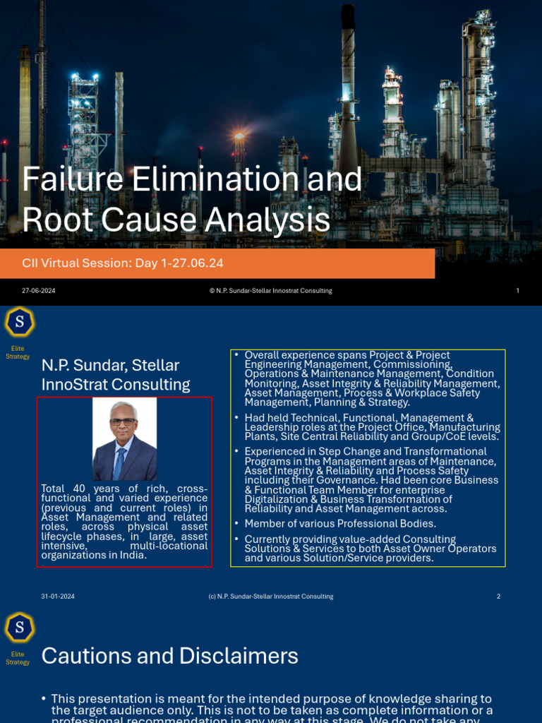 Day 1-Failure Elimination and Root Cause Analysis | PDF | Reliability Engineering | Risk