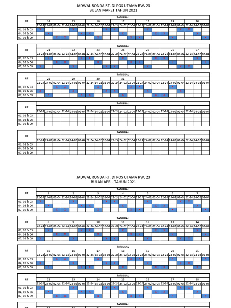 Jadwal Ronda | PDF | Metode & Bahan Ajar