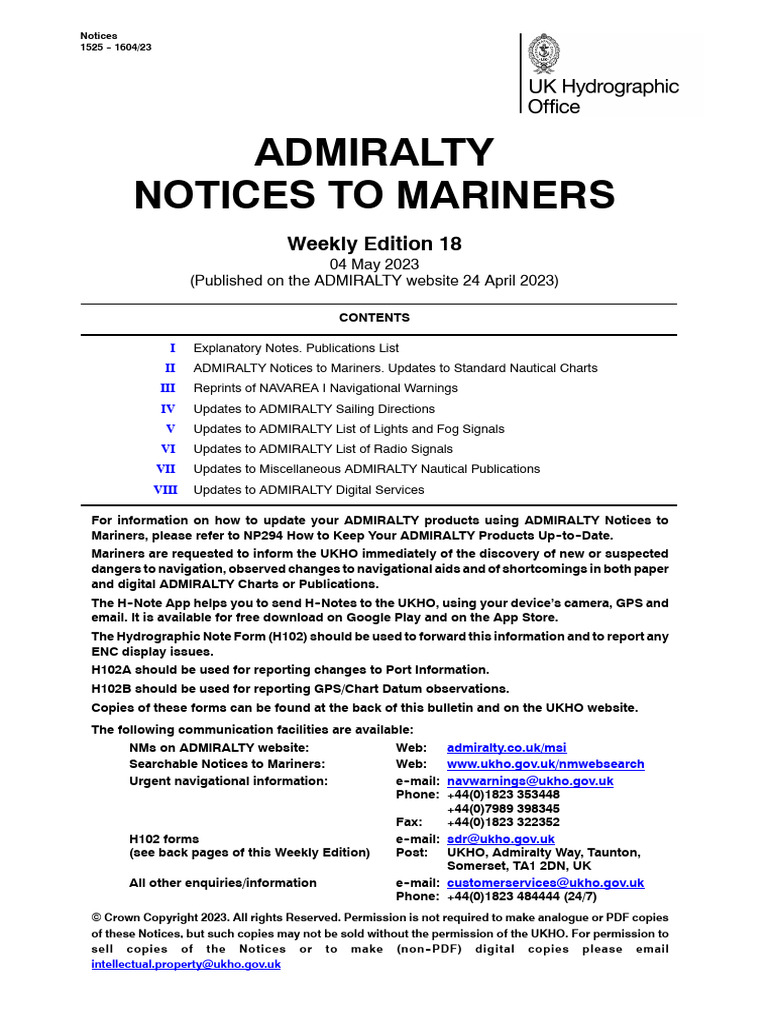 Admiralty Weekly Notices To Mariners | PDF | Computing | Software