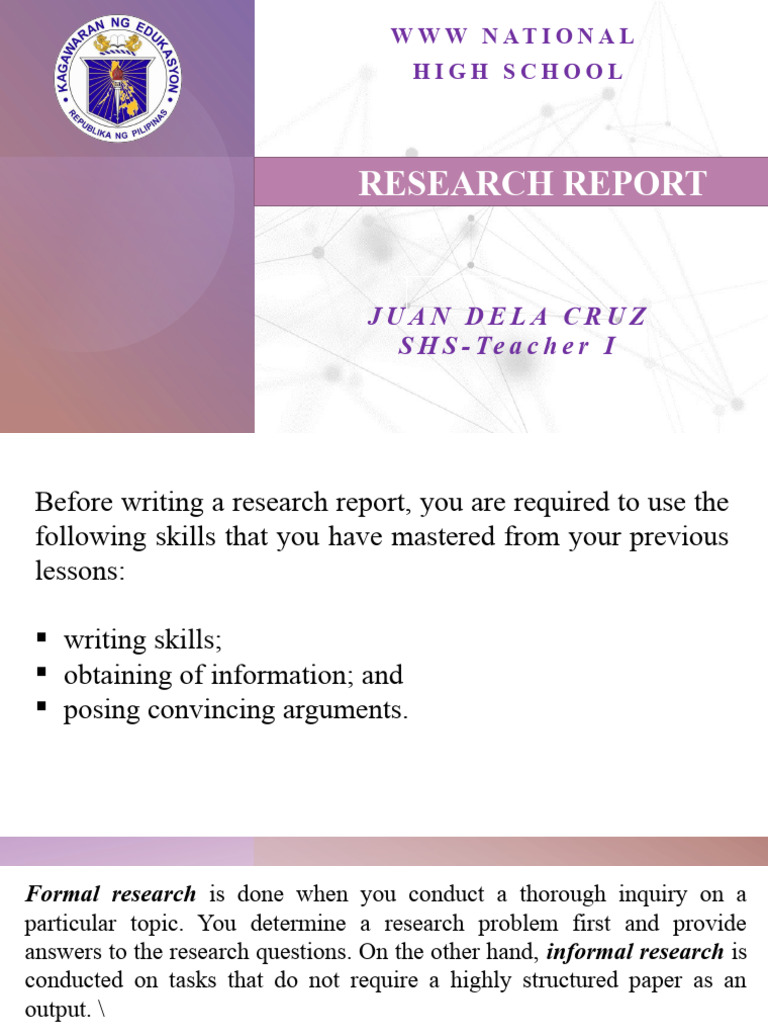 Research Report Writing Guide | PDF | Survey Methodology | Data