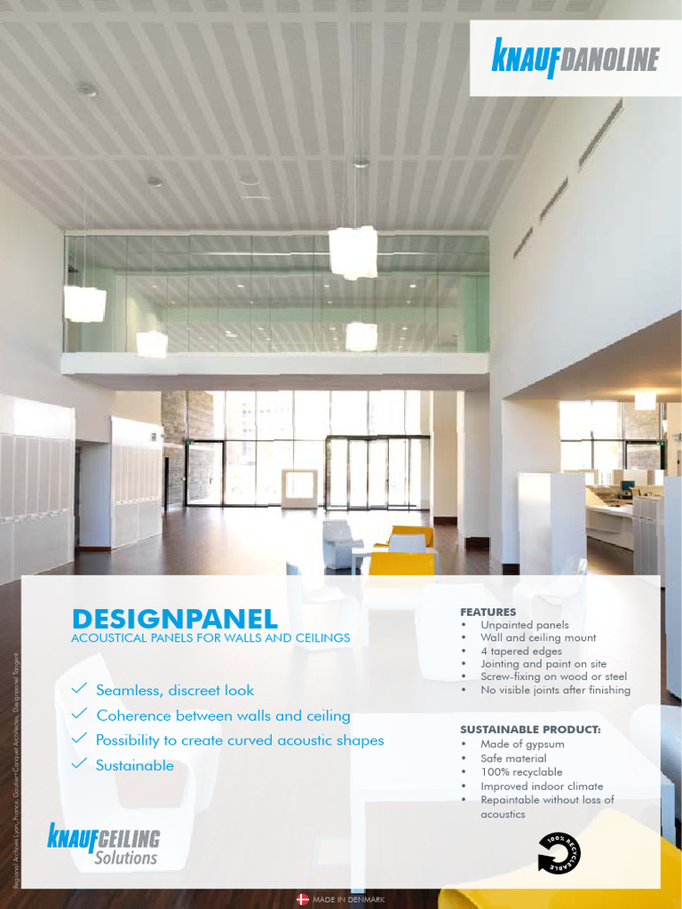 Knauf Danoline Acoustic Design Panels | PDF | Materials | Secondary ...