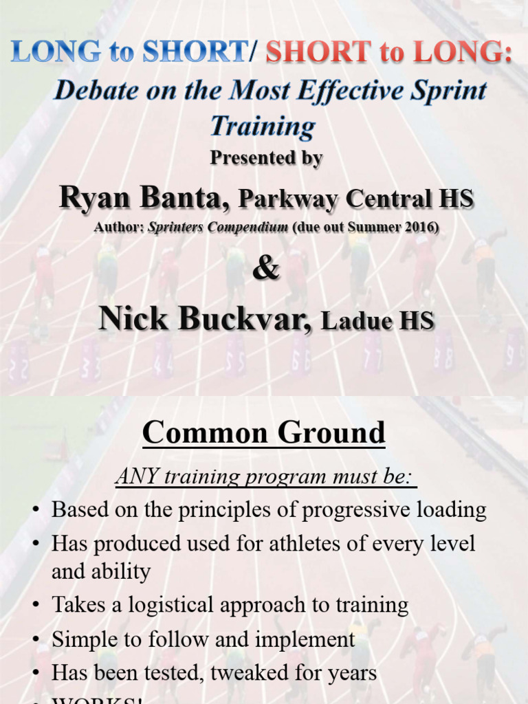 Sprint Training Plan by Ryan Buckvar | PDF | Running | Sports Science