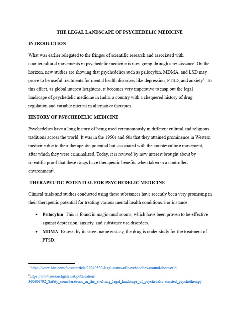 The Legal Landscape of Psychedelic Medicine | PDF | Psychedelic Drugs ...
