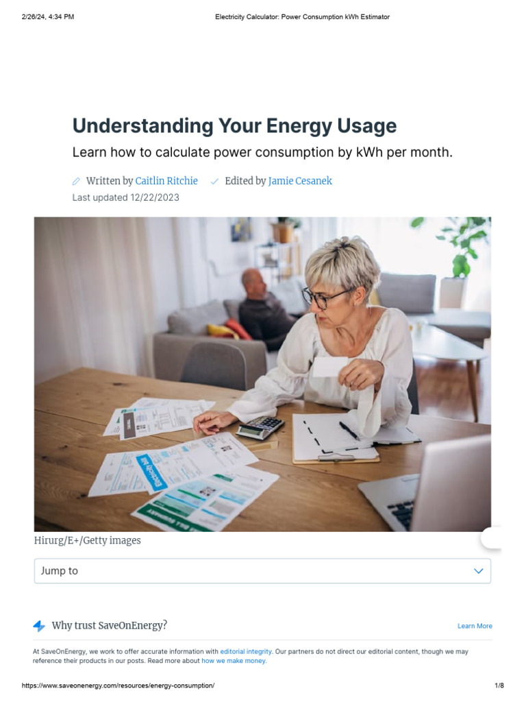 Electricity Calculator - Power Consumption KWH Estimator | PDF | Electric Power | Energy ...