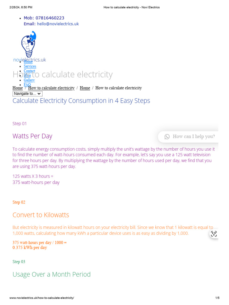 Calculate Electricity Usage Easily | PDF | Home Appliance | Quantity