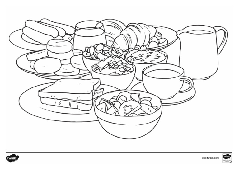 T TP 2663294 Breakfast Food Colouring Pages Ver 1 | PDF