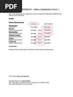 Canteen Feedback Form Template | PDF | Cooking, Food & Wine | Wellness