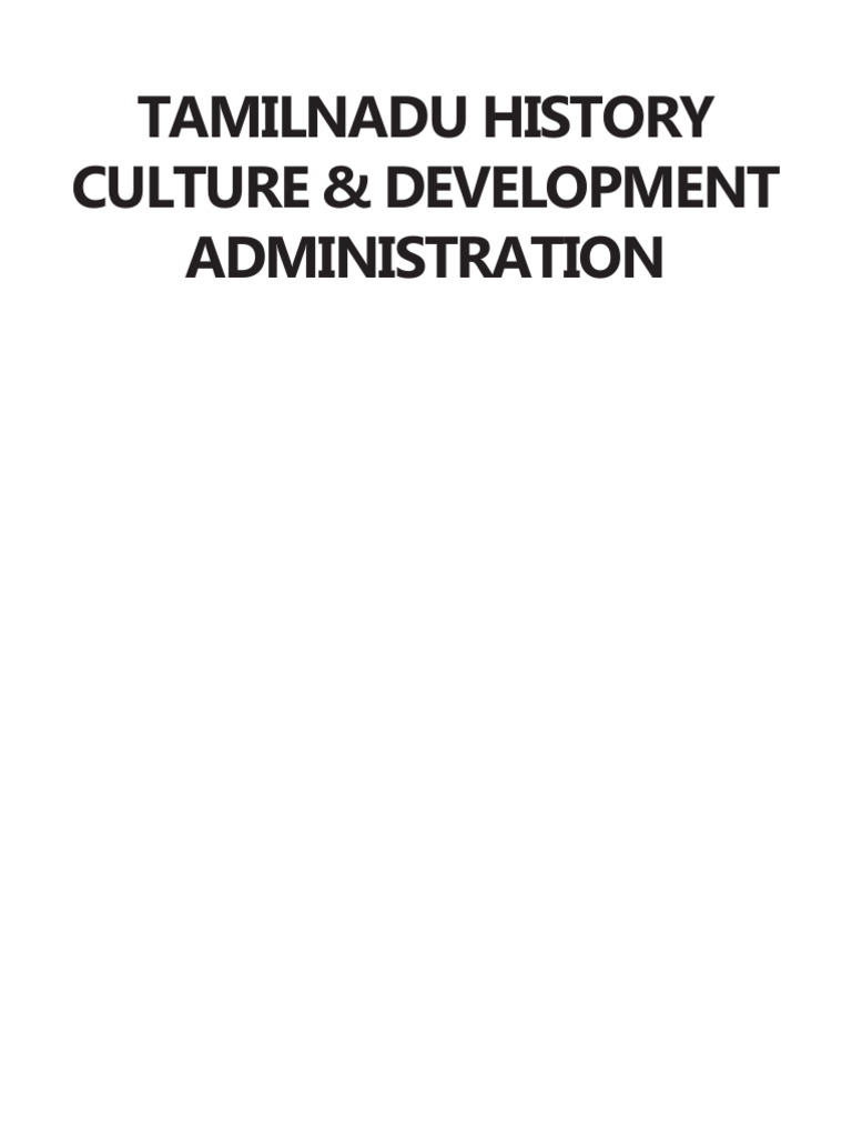 Development Administration Tamil Culture English | PDF | Tamil Nadu