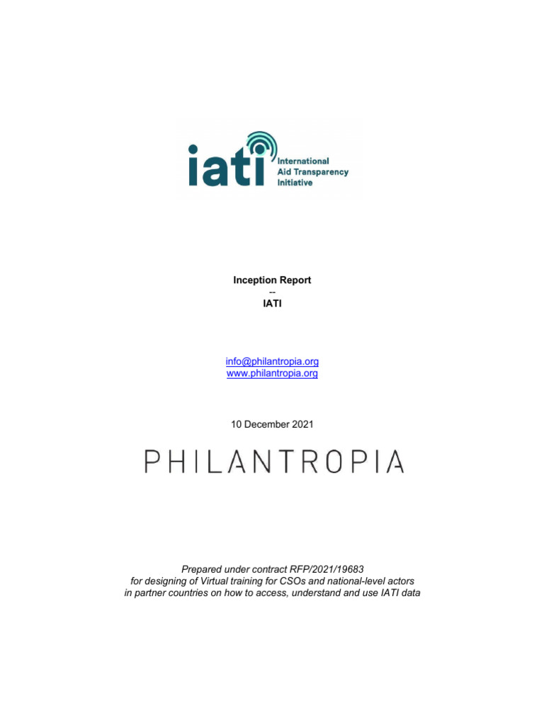 IATI CSO Training Final Inception Report | PDF | Social Media | Popular Culture & Media Studies