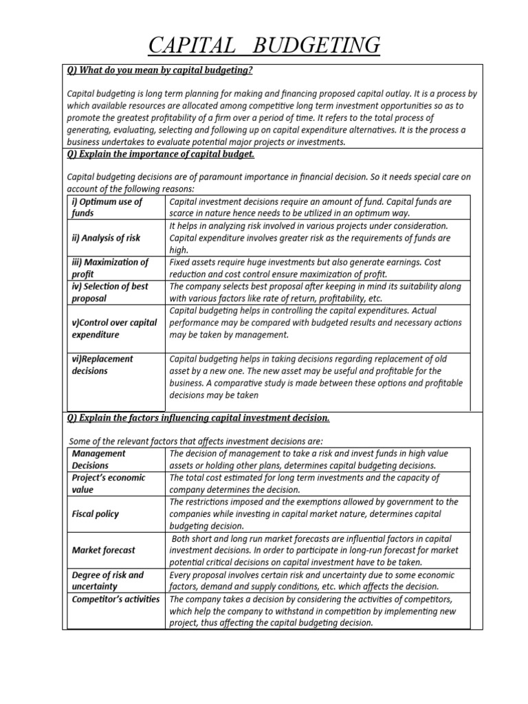 Capital Budgeting | PDF | Net Present Value | Business Economics