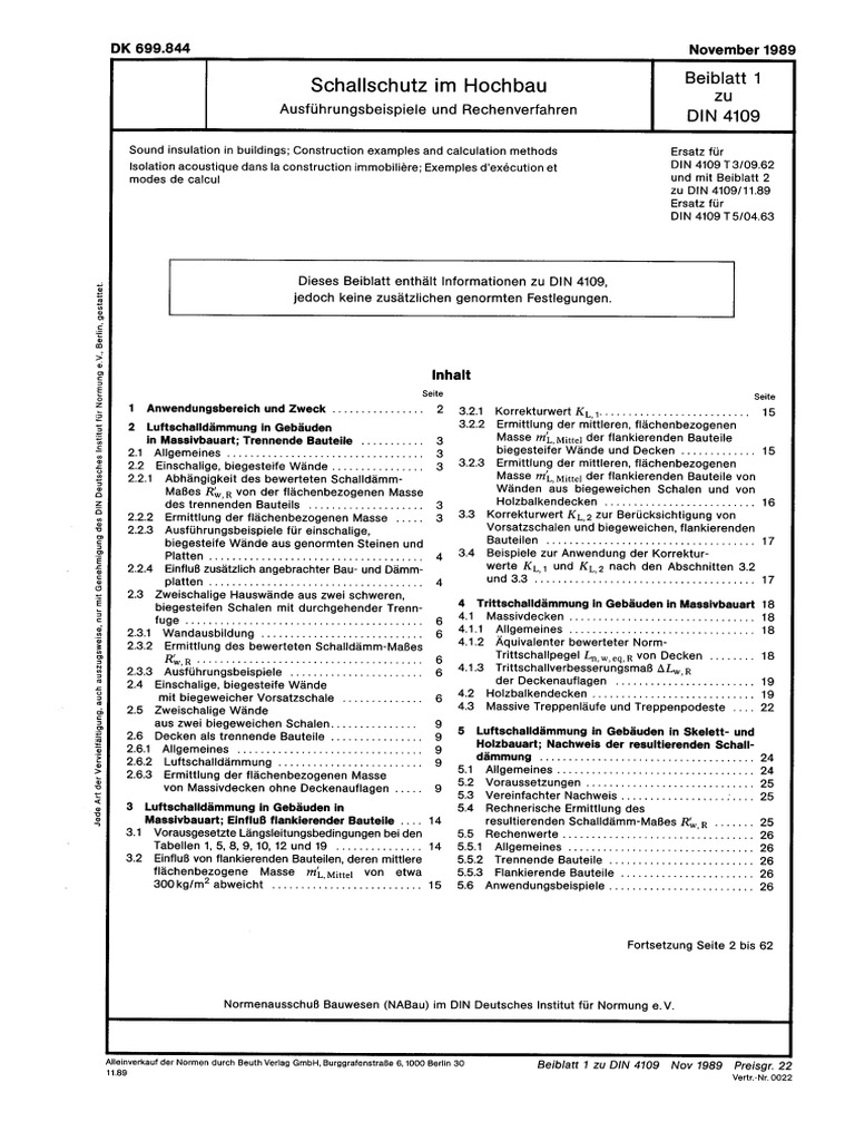 DIN 4109 Bei-1 1989-11 | PDF