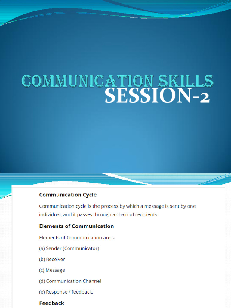 COMMUNICATION SKILLS Session-2 | PDF