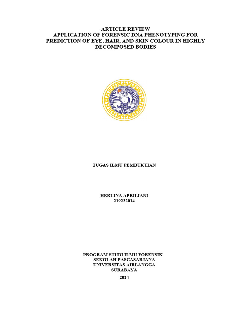 Review: Application of Forensic Dna Phenotyping For Prediction of Eye ...