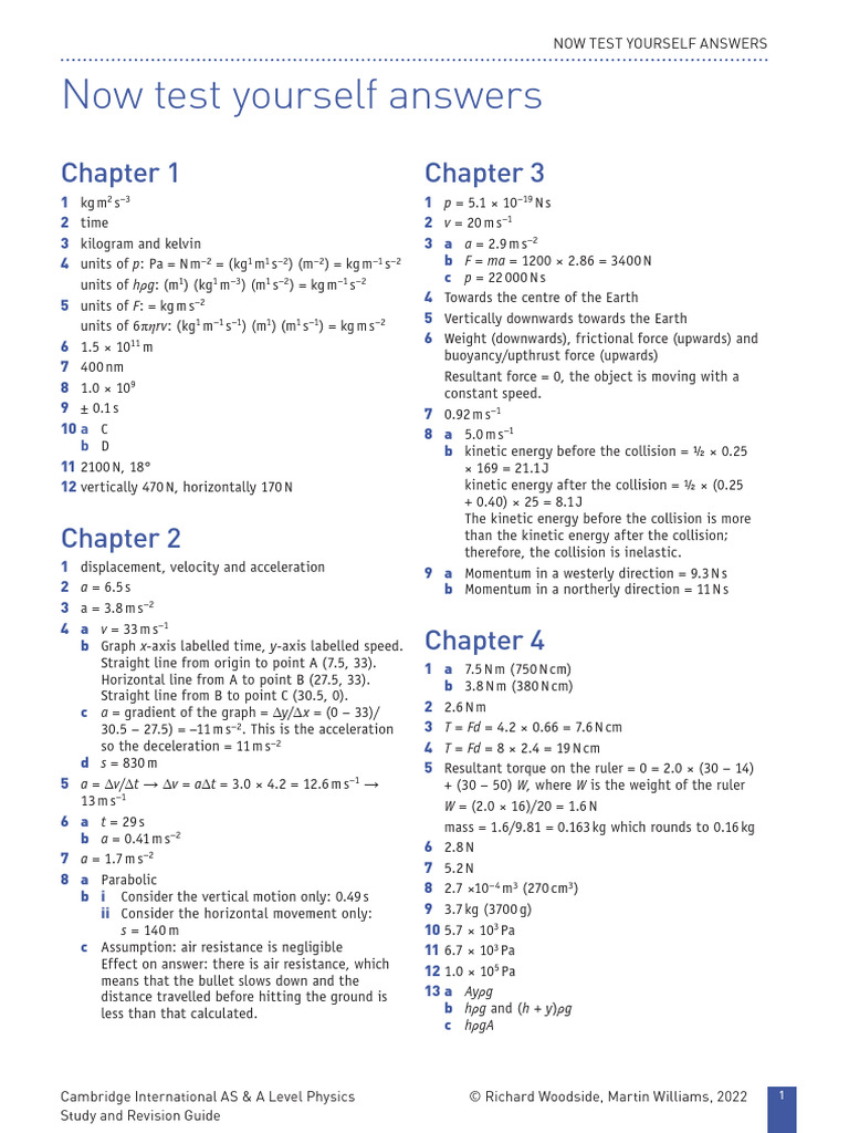 A Level Physics Answers Guide | PDF | Electromagnetic Spectrum | Resonance