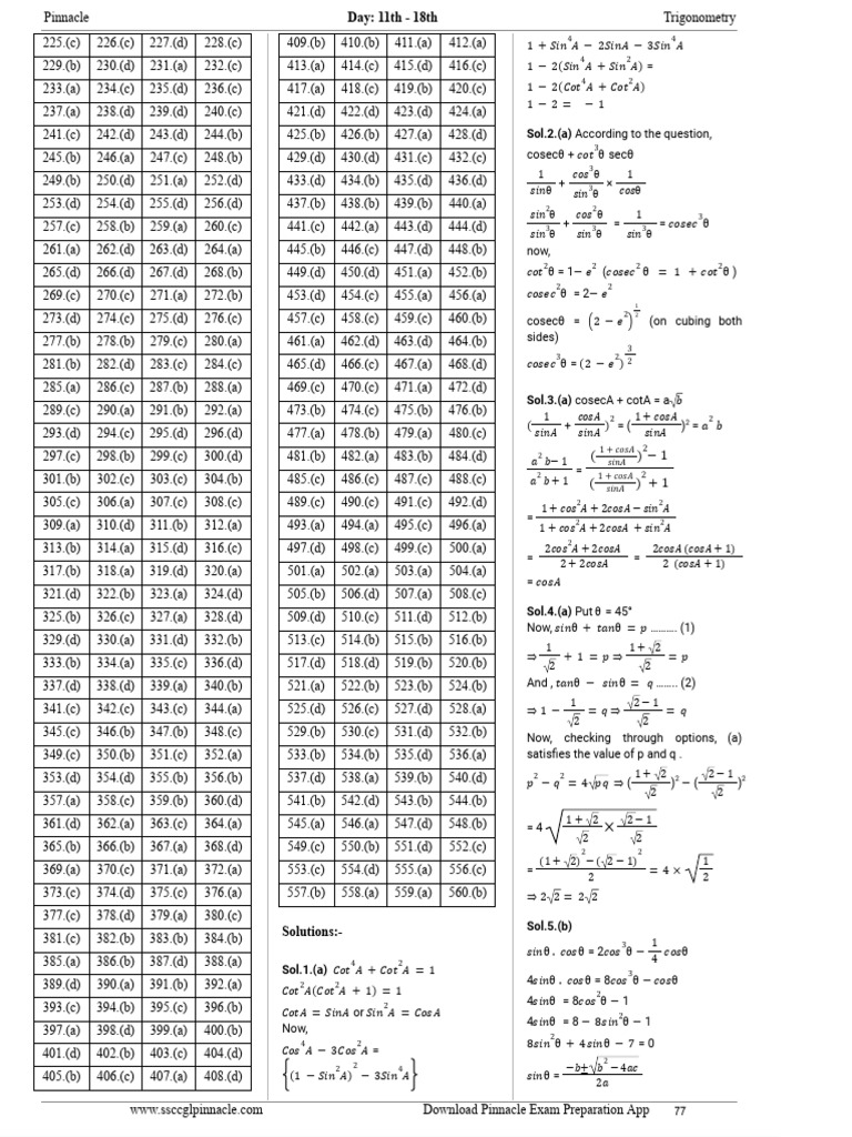 Trigonometry Sol | PDF | Trigonometry | Elementary Geometry