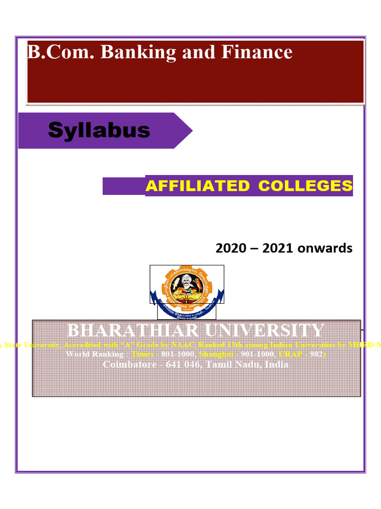 B.Com Banking & Finance Syllabus | PDF | Financial Capital | Capital ...