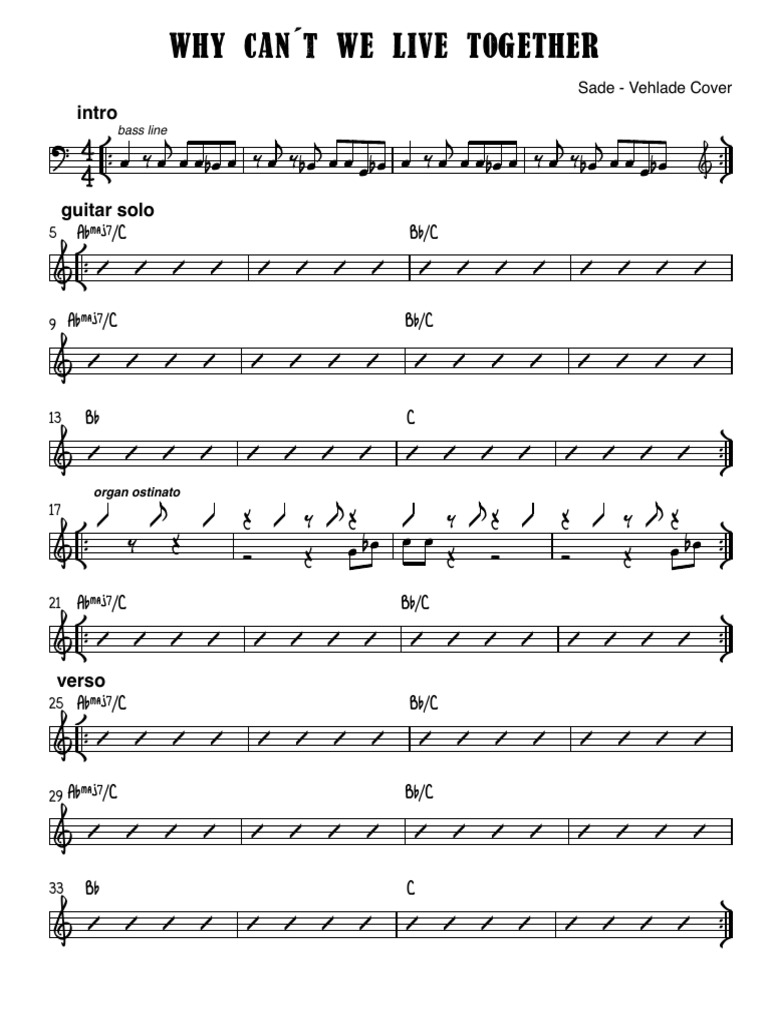 VHELADE - Why Can T We Live Together - Full Score | PDF