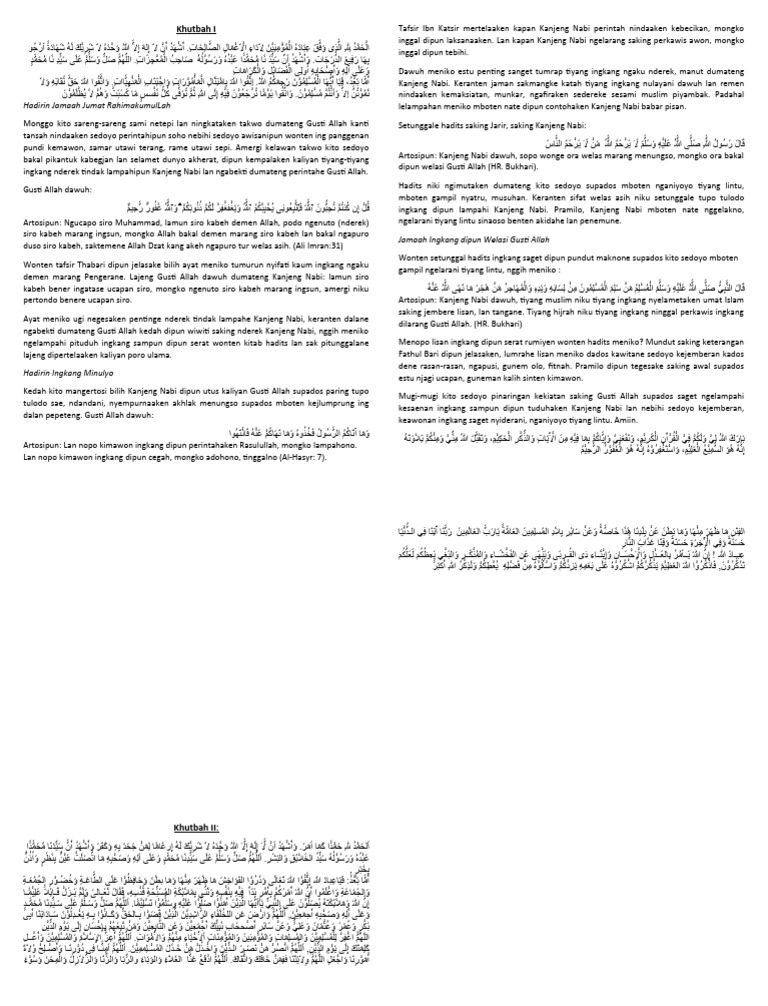 Khutbah 25 Nop 22 Itba Nabi | PDF