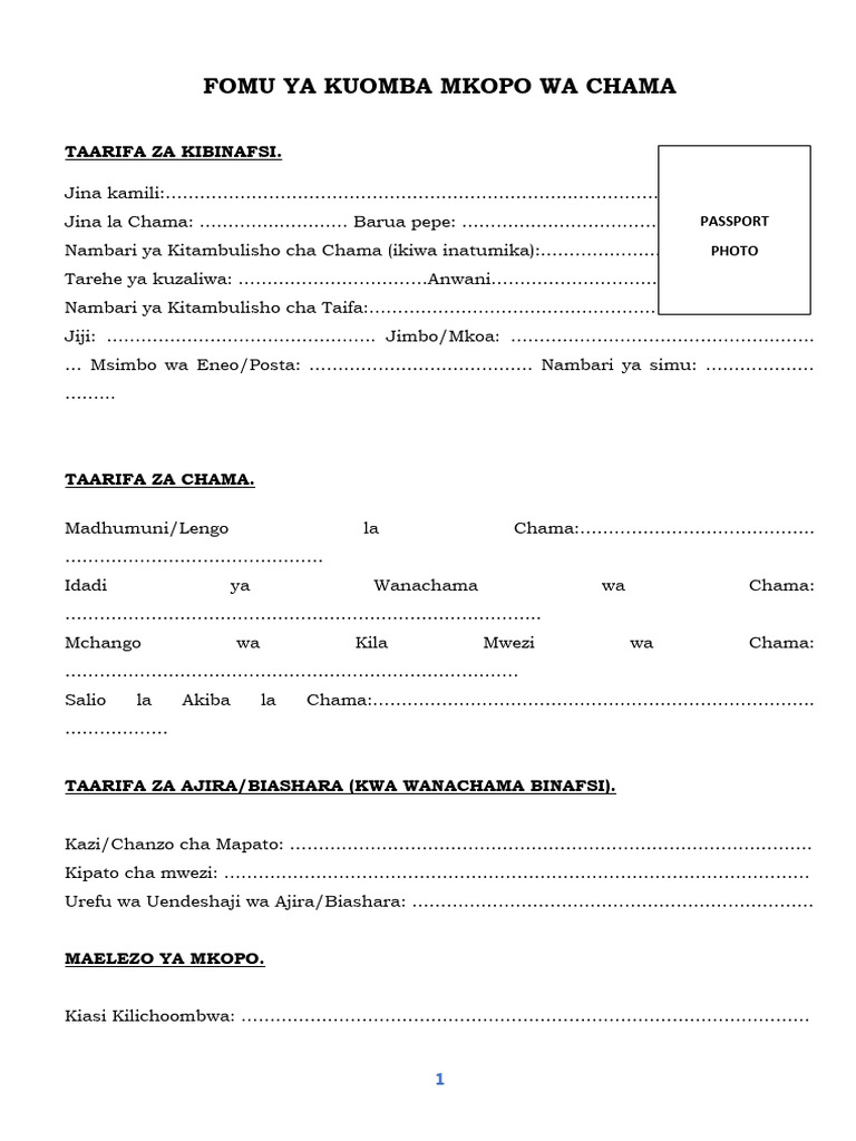 Fomu Chama Revised | PDF