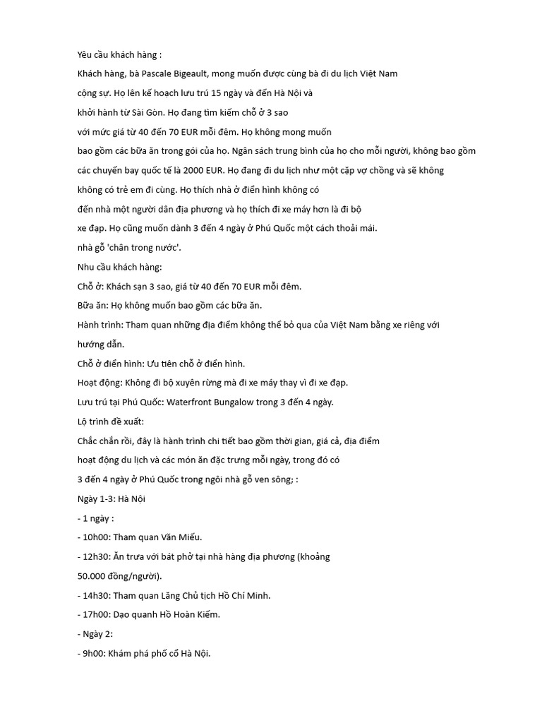 Yêu cầu khách hàng | PDF