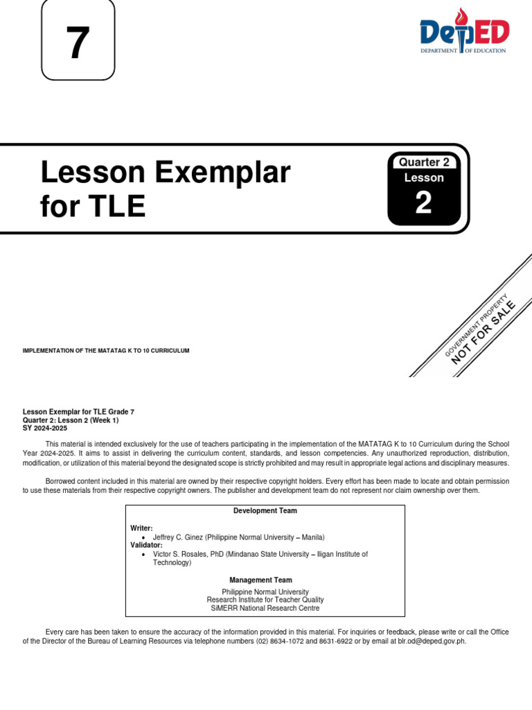 Q2_LE_TLE 7_Lesson 2_Week 1 | Download Free PDF | Tillage | Plough