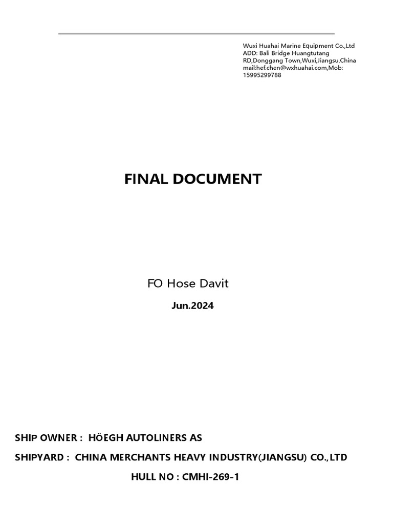 5 FO HOSE DAVIT | Download Free PDF | Manufactured Goods | Mechanical ...