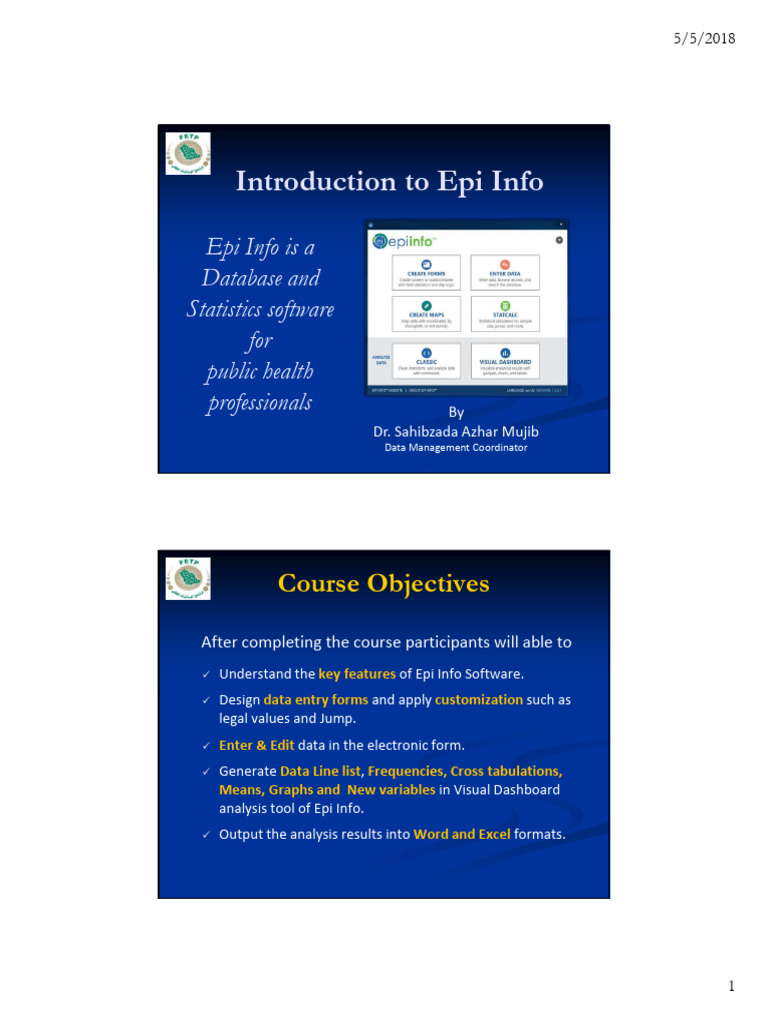 EPI Info 7 Presentation | PDF | Microsoft Excel | Microsoft Access