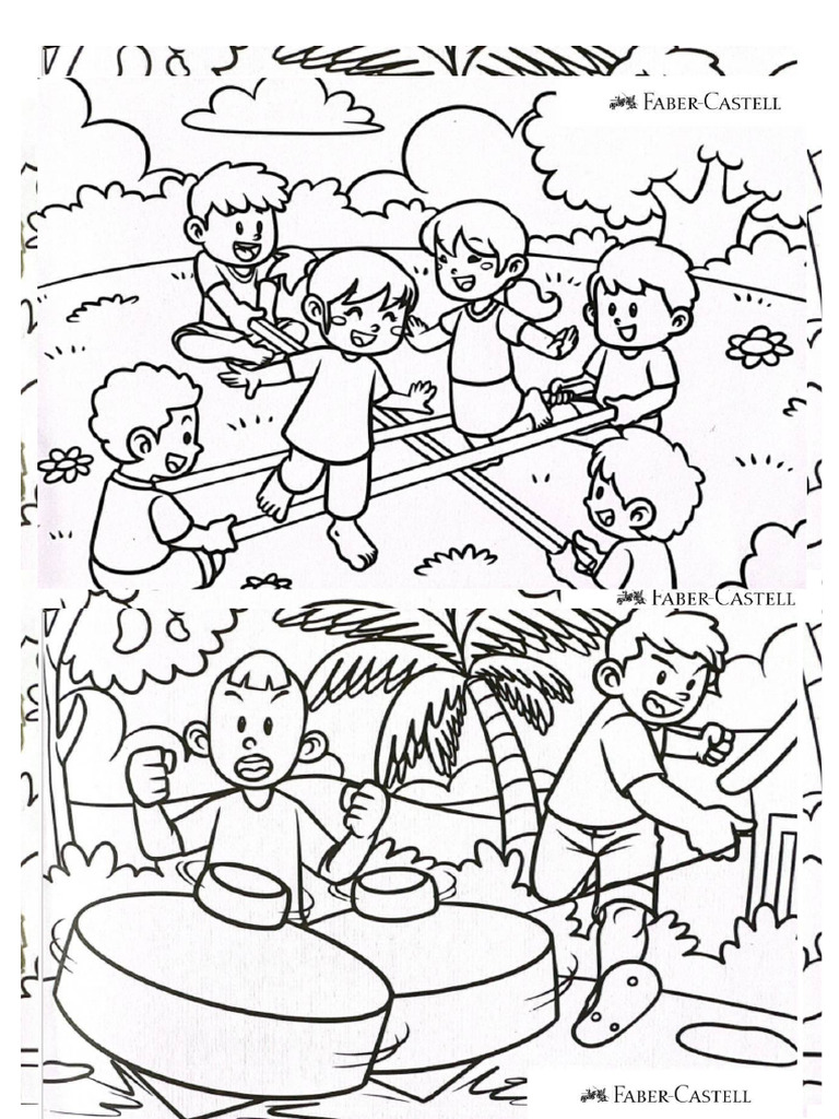 Worksheet Mewarnai Permainan Tradisional | PDF