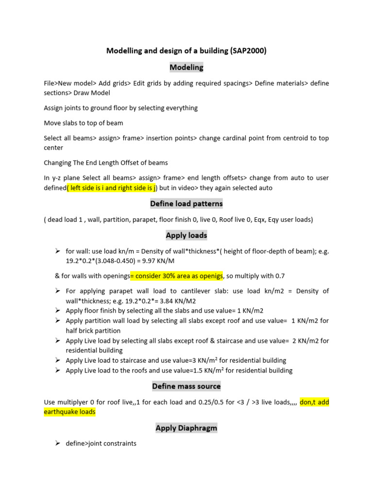 SAP2000 Building Design Guide | PDF | Beam (Structure) | Wall