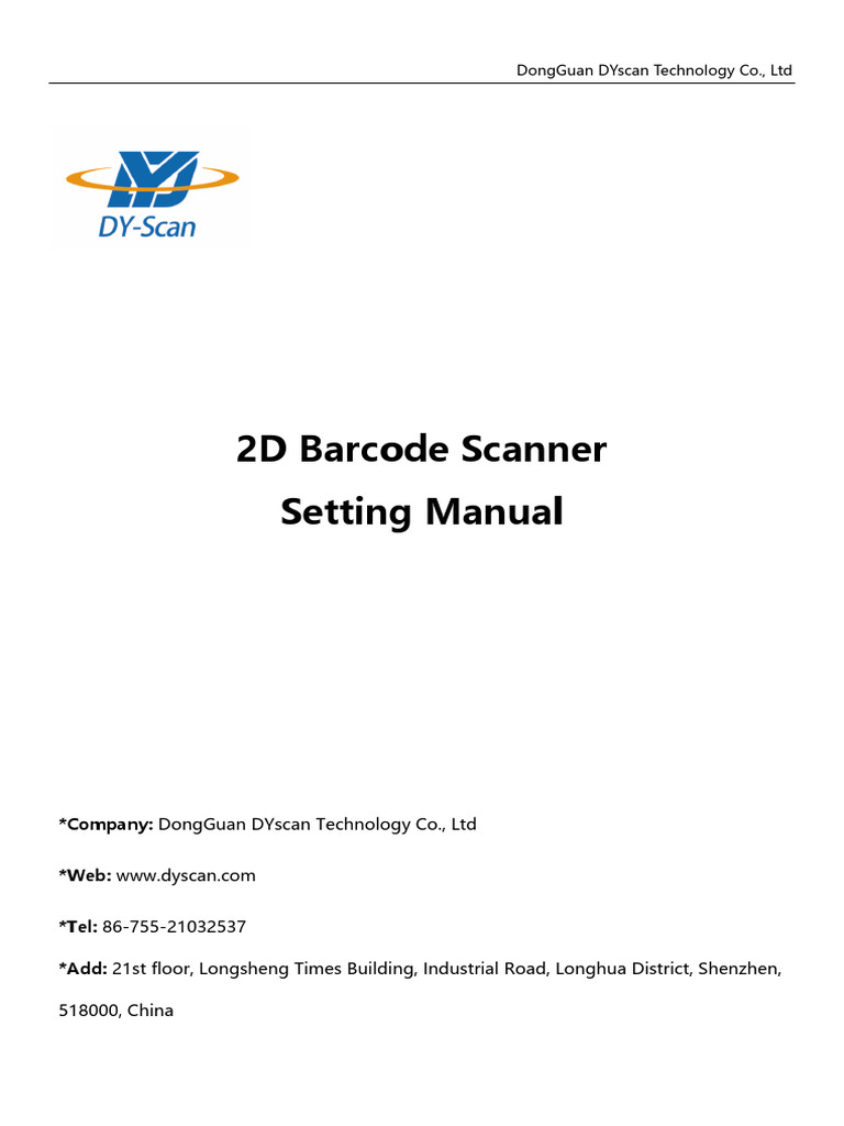 DY Scan Setting Manual-DE2120 19.4.6 | PDF | Universal Product Code ...