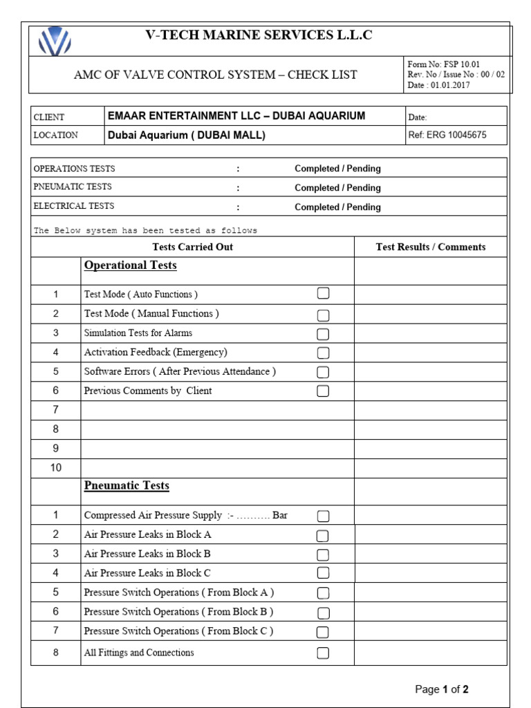 Valve System Checklist for Engineers | PDF | Valve | Manufactured Goods